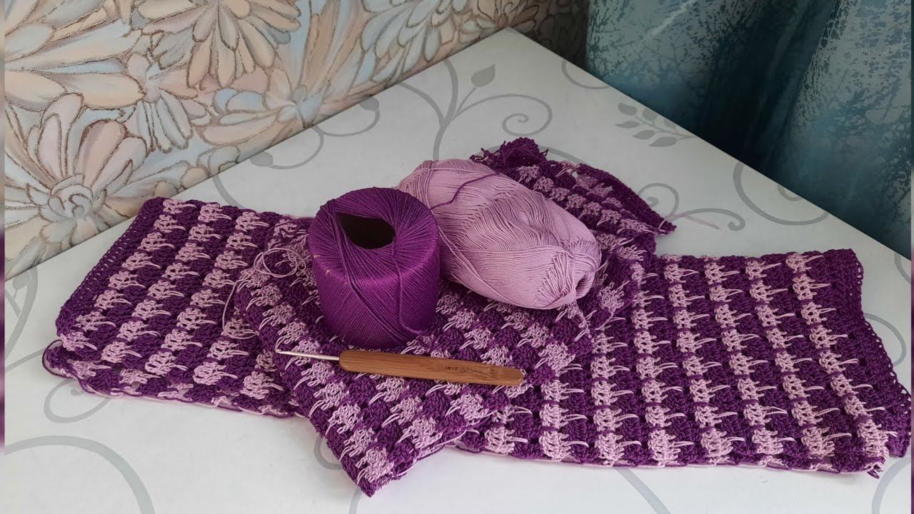 Красивый и простой узор крючком для кардиганов, свитеров, джемперов, пледов./ Попетельный МК.