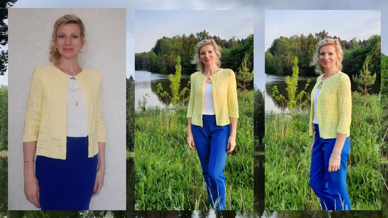 Летний жакет "Sunshine"/МК/Пряжа YarnArt "Symphony".