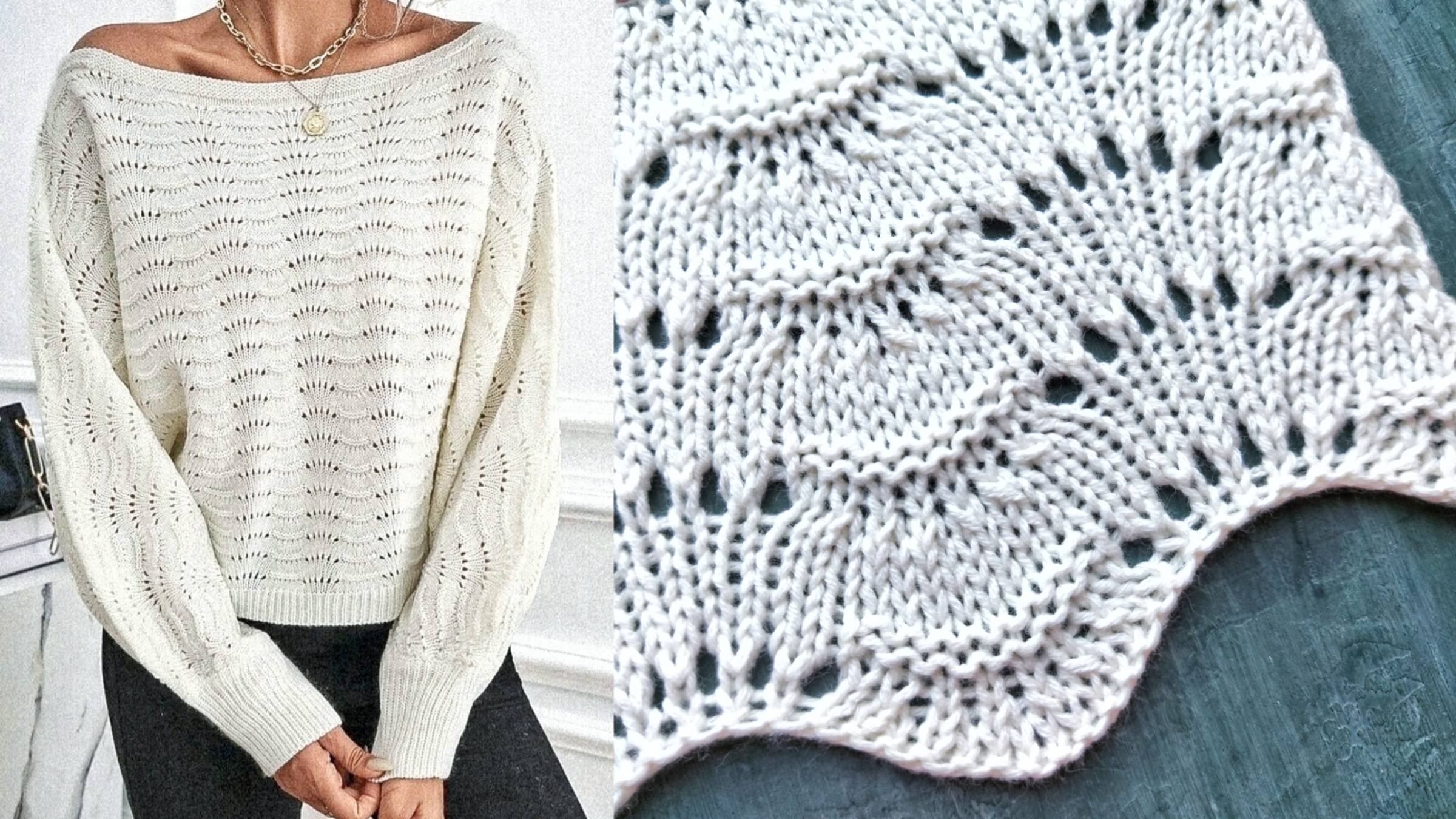 Очень лёгкий вариант вязания узора Хвост павлина 🦚 Для джемперов, палантинов