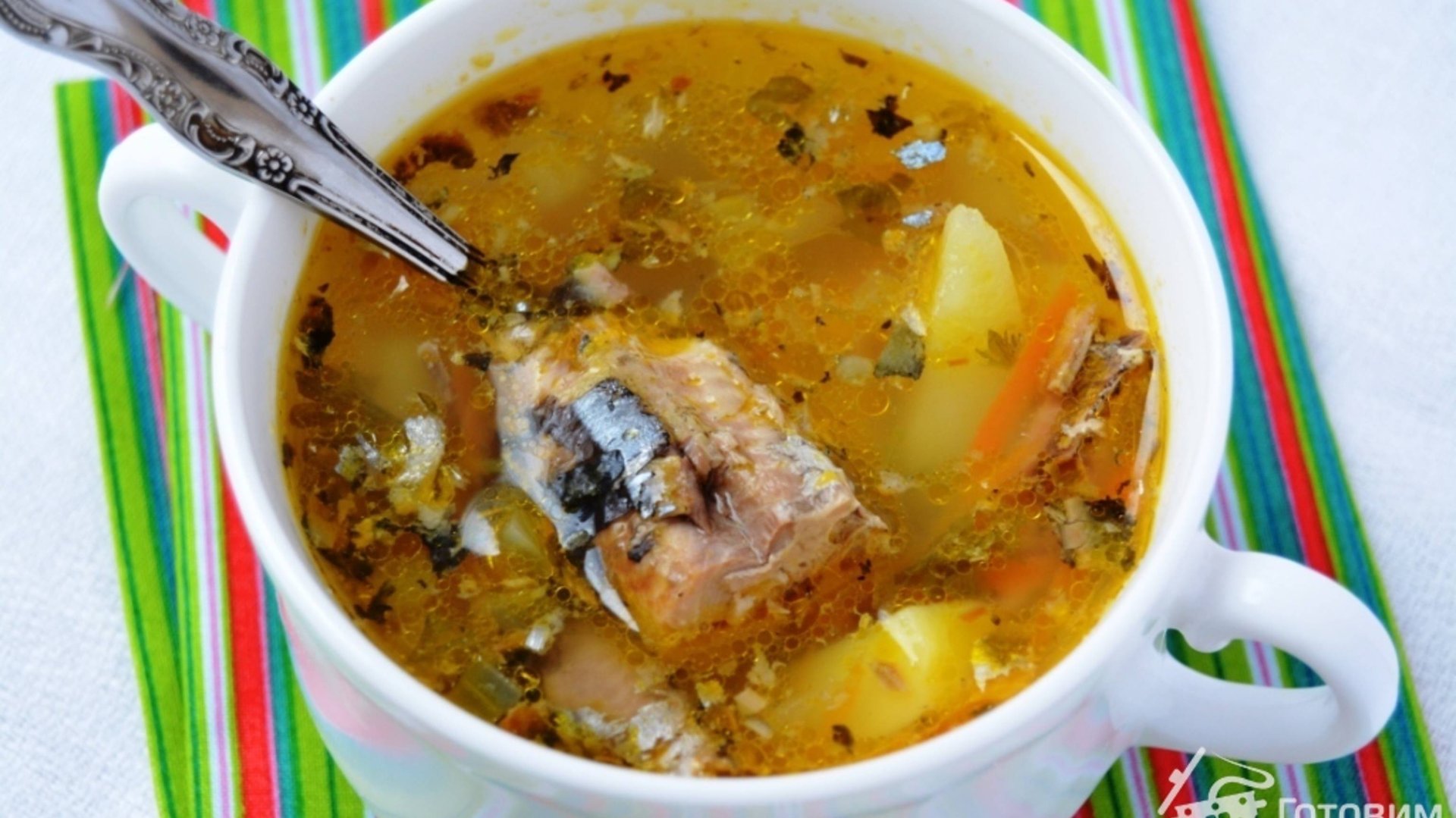 Суп с сайрой и плавленным сыром. Вкус детства ❤