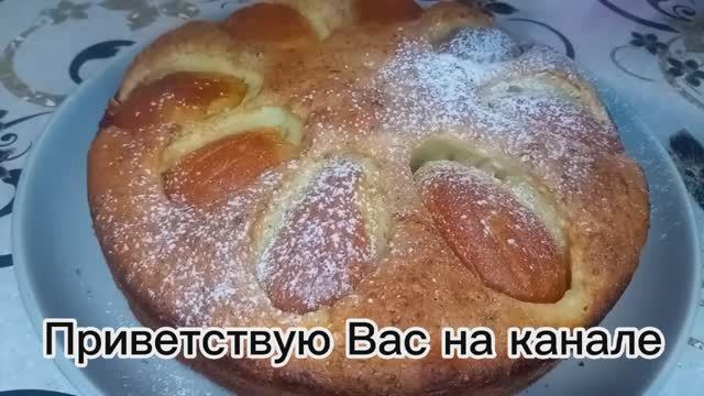 Творожный пирог с грушей