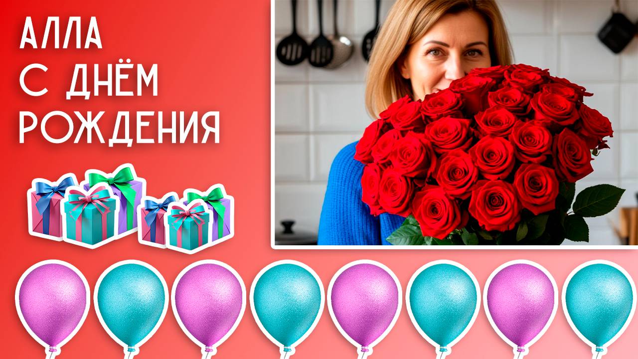 С днём рождения Алла. Любимой подруге! Готовый фотозаменяемый проект для ProShow Producer!
