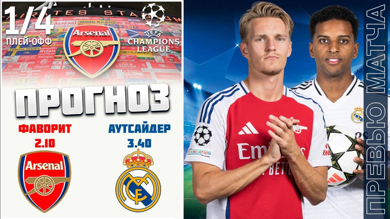Арсенал - Реал Онлайн Превью Матча • Лига Чемпионов • Обсуждения • Статистика • Аналитика