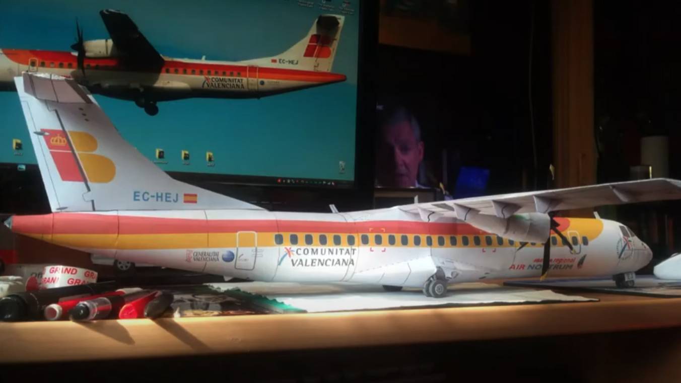 ATR 72-600 Iberia Regional - Air Nostrum. Бумажная модель . Масштаб 1:50.