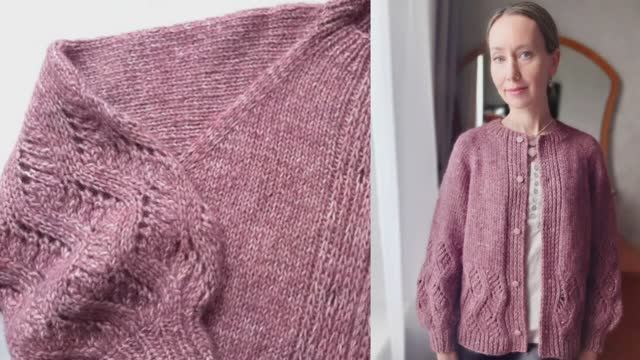 Кардиган/жакет спицами регланом сверху. Описание: как вязала, из какой пряжи, схема узора