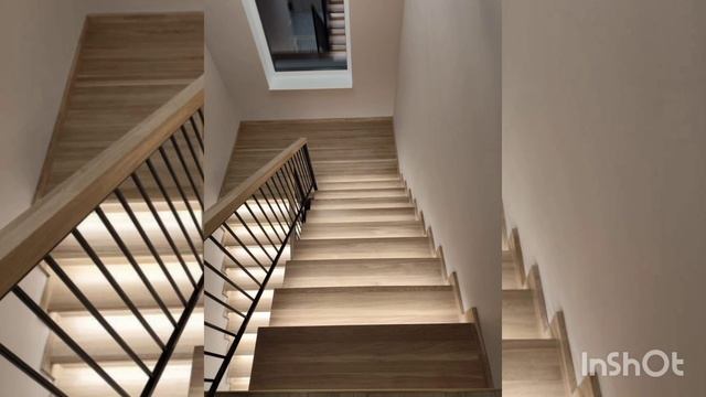 Монолитные лестницы с подсветкой.