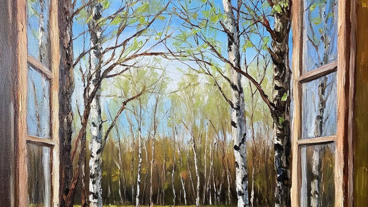 Наташеньке.  Девушки за окном