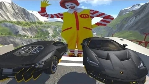 Прыжки с максимальной скоростью Разбиваются о балочный ПРИВОД Рональда Макдональда