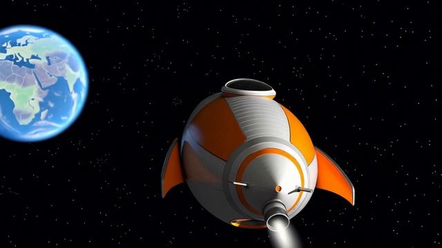 Ракета подлетает к земле // Футаж космос