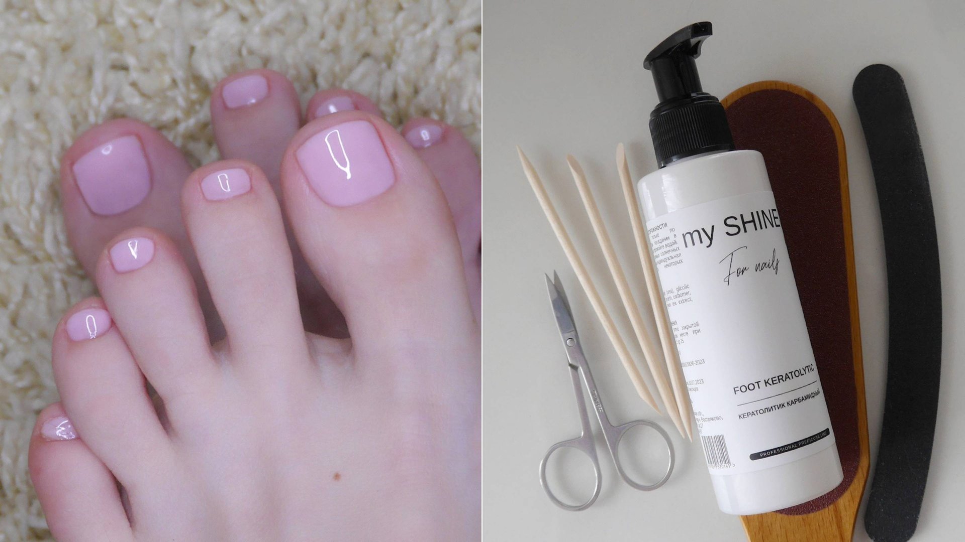 Уход за стопами в домашних условиях, покрытие ногтей обычным лаком