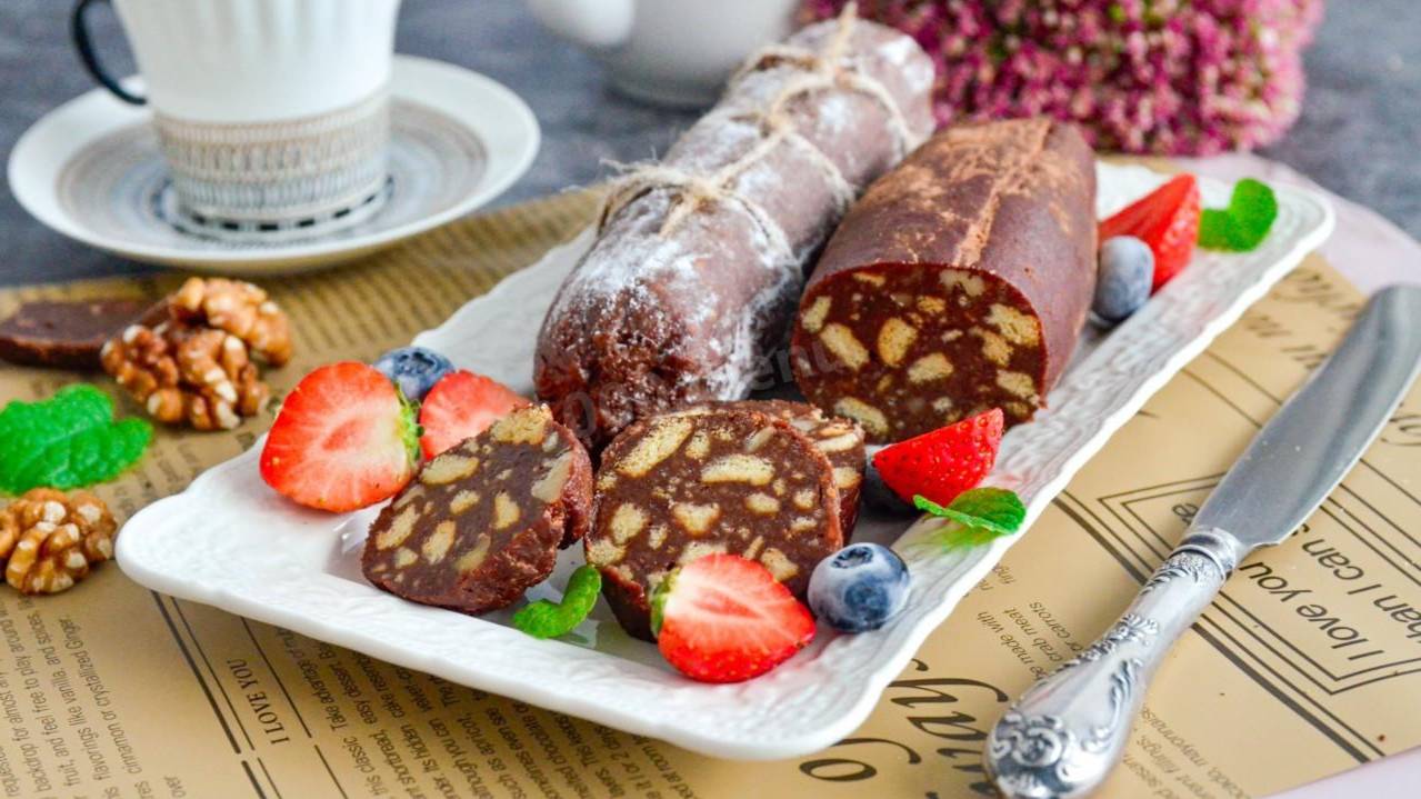 Я его еле вспомнила!ШОКОЛАДНАЯ КОЛБАСКА - Тот самый рецепт из детства, который так любили в СССР!!!