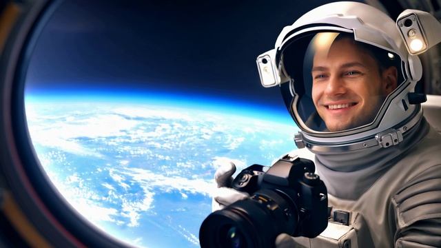 Космонавт фотографирует // ФУТАЖ