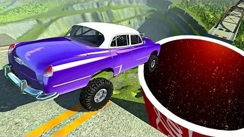 Beamng drive - Открытый мост обрушился на гигантский стакан содовой Coca-Cola #4