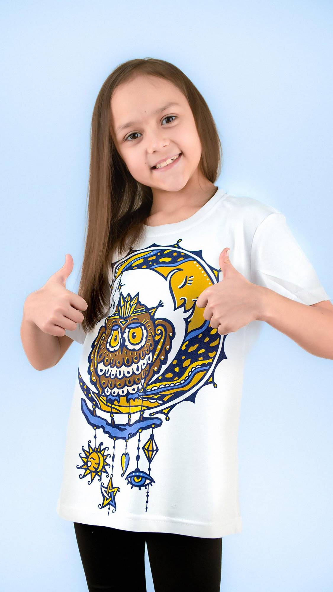 Футболка детская односторонняя СОВА И ЛУНА