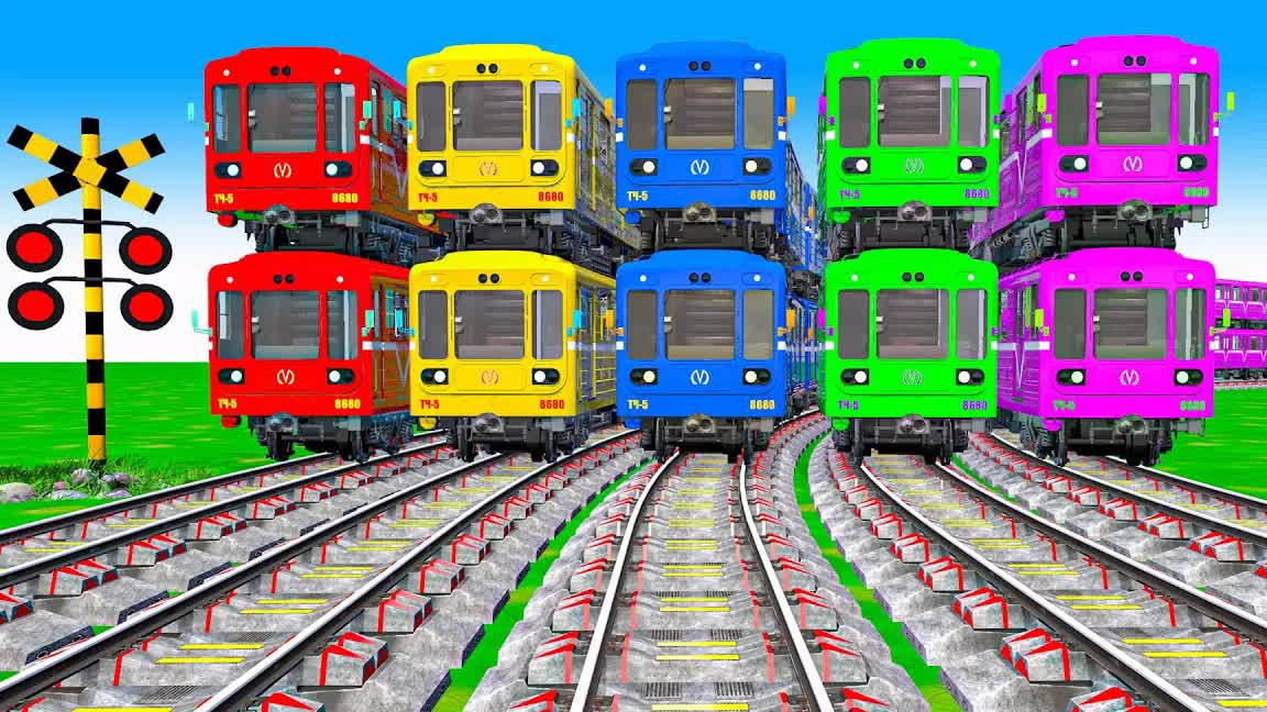 НОВЫЕ крутые железнодорожные поезда. Поезда врезаются и проезжают ямы