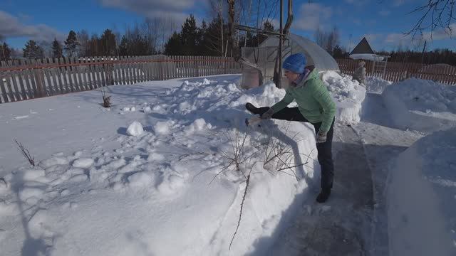 6 соток 20 марта 2021 марта. НАСТ ломает кустарники! Много снега...