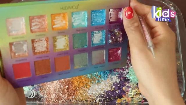 Делаем СЛАЙМ с помощью макияжа и блёстки в слайм! ★ASMR★