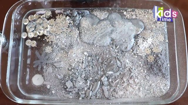 Миксуем СЛАЙМ! Смешиваем серебряные тени, косметику и блёстки с прозрачным слаймом. Самое приятное в