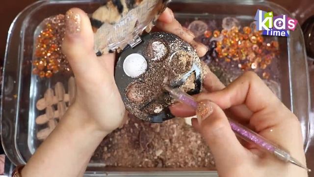 СЛАЙМ «Тигр»!   Тени и блёстки миксуем в слайм! Увлекательное видео со слаймом!