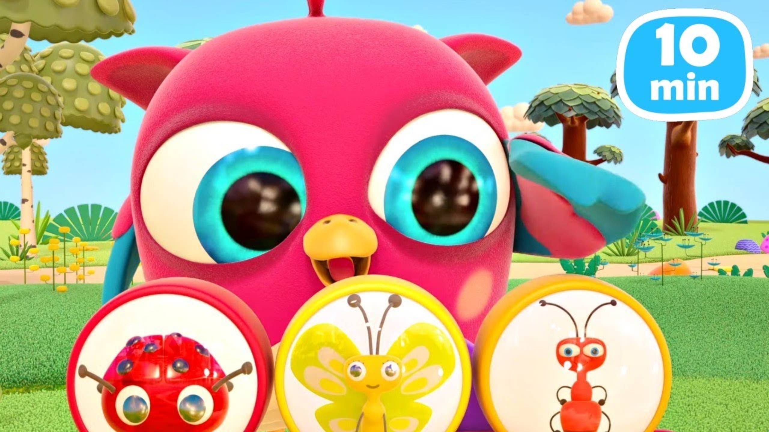 Совенок Хоп Хоп и Тук Тук играют с шайбами с насекомыми! Веселые мультики для малышей