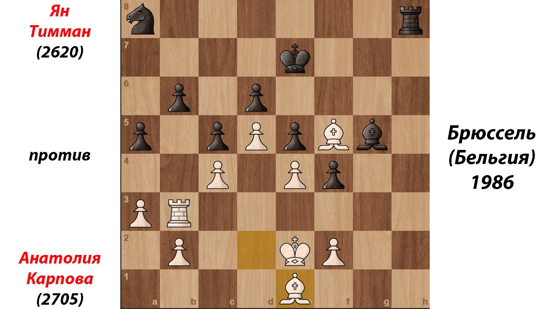 Ян Тимман против Анатолия Карпова, Брюссель (Бельгия), 1986.