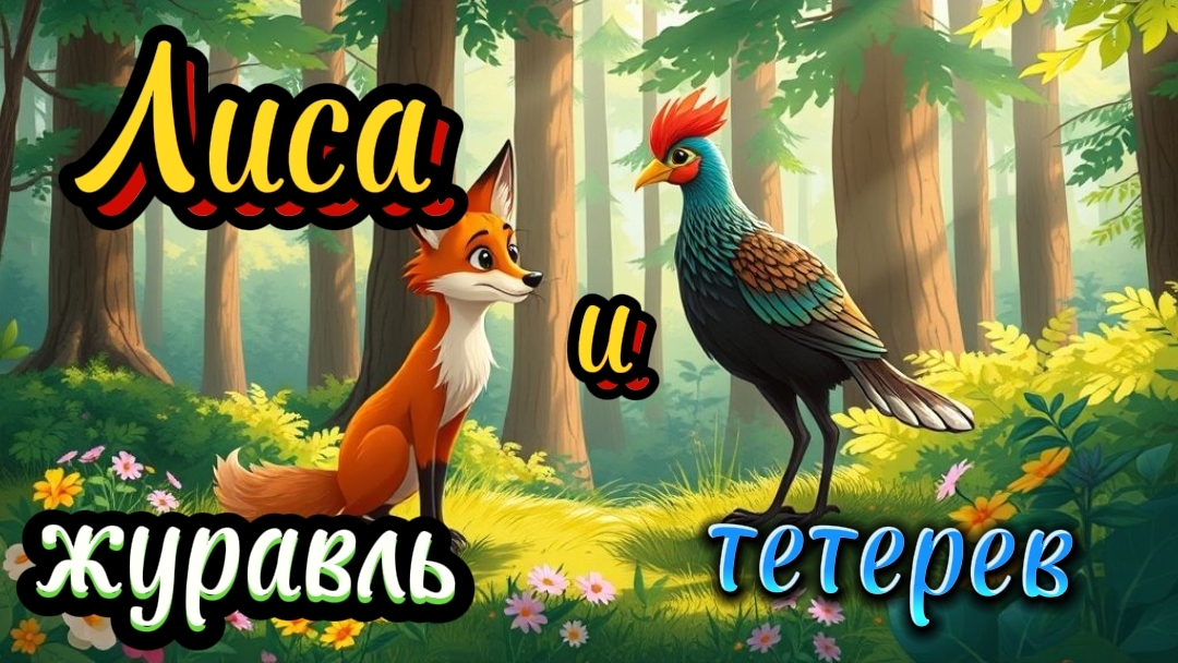 "Лиса и журавль "и "Лиса и тетерев",Русские народные сказки сказки на ночь, сказки детям