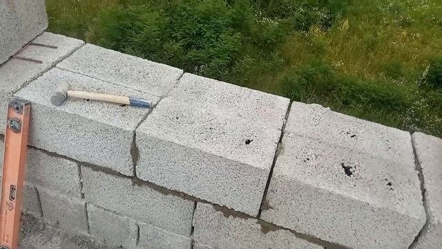 про замес раствора, 4 ряд блоков и ос