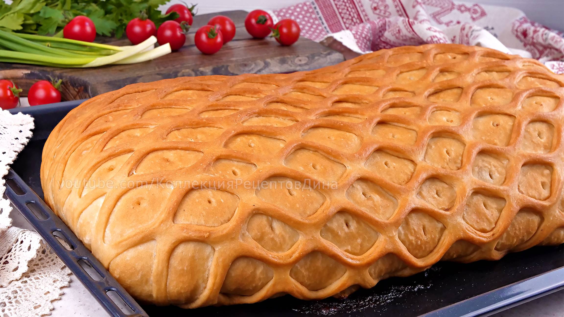 🥧 Великая Кулебяка!🕊️ Благовещенская Кулебяка с Рисом, Грибами и Красной Рыбой (постная)🥧