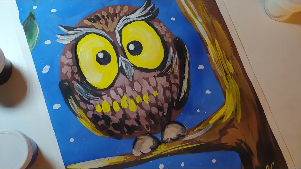 Рисуем сову поэтапно