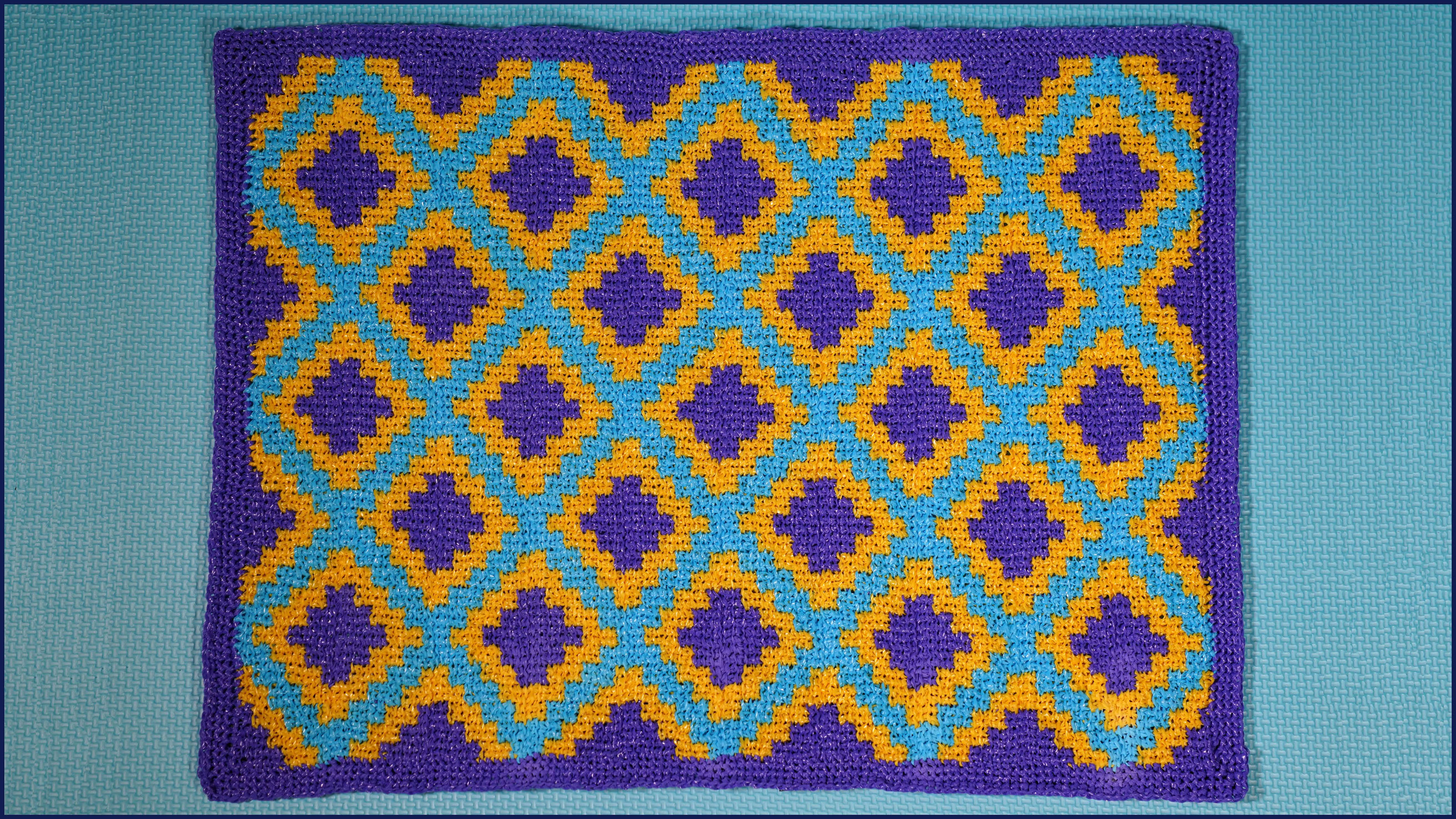 Красивый узор тунисским крючком. Часть 2.