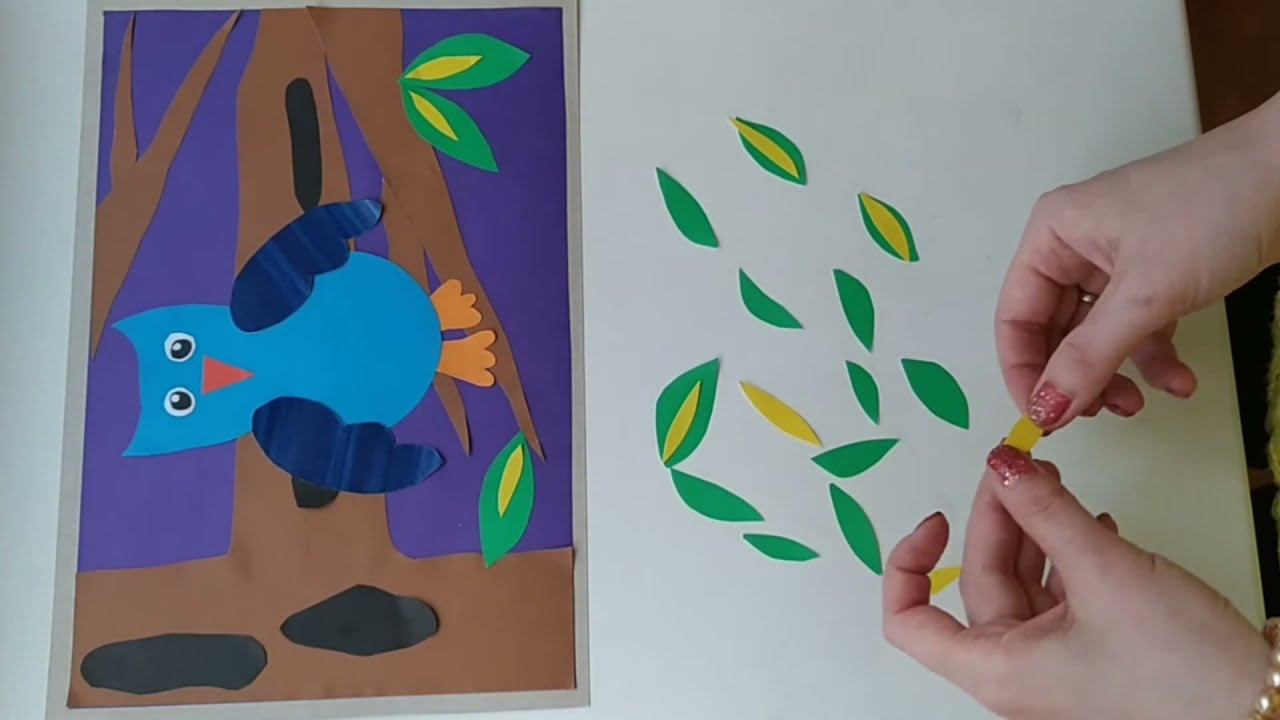 Видеоурок "Аппликация Совёнок"