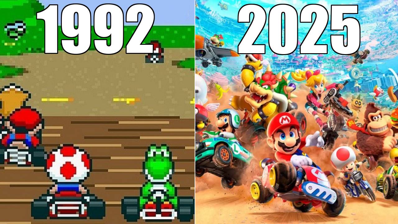 Эволюция серии игр Mario Kart [1992-2025]