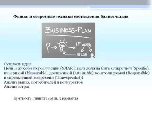 Фишки и секретные техники составления бизнес плана