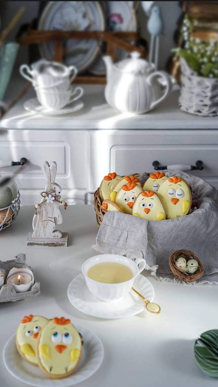 Печенье песочное с декором из маршмеллоу