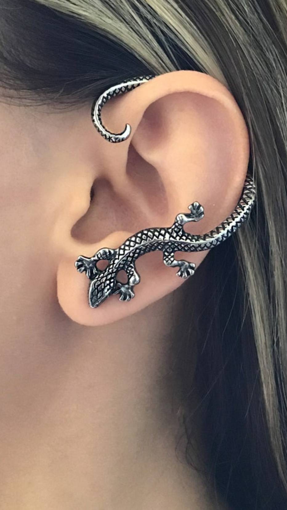 Моносерьга кафф "Ящерица" от StarfallShop