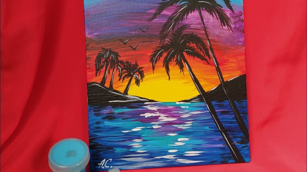 Рисуем закат на море