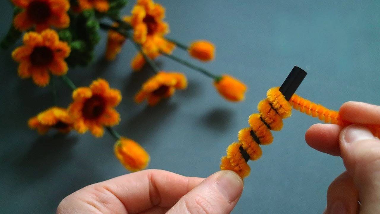 Так легко и красиво! Цветы из синельной проволоки своими руками 🌸