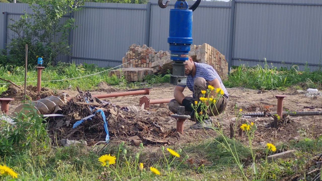 ДАЧА , УСТАНОВИЛИ СВАИ ДЛЯ ДОМА  29.08.2021