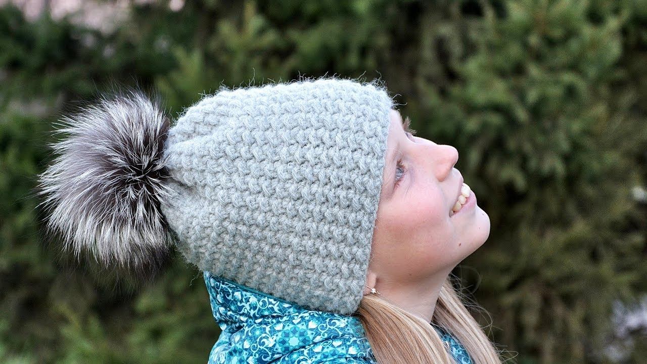 Простая теплая шапка. Вязание крючком. Crochet Simple warm hat. Tutorial
