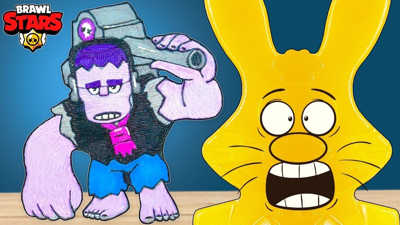 Фрэнк из Бравл Старс и желейный заяц Харитон BRAWL STARS