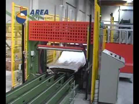 Упаковка металлопрофиля  стретч пленкой на оборудовании компании Area