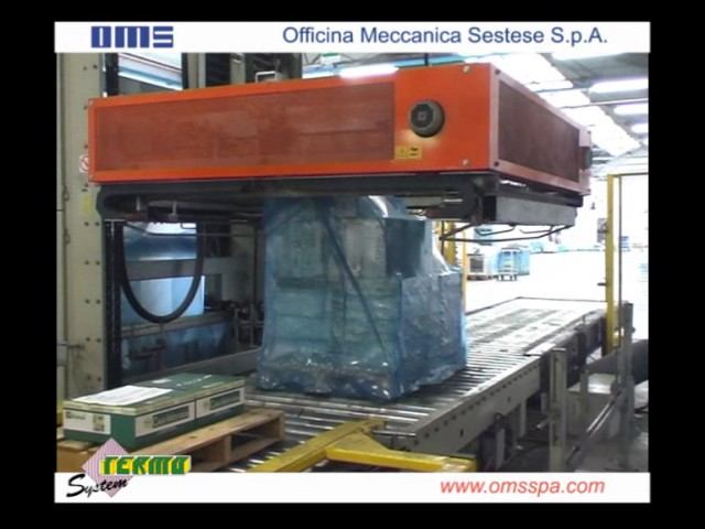 Упаковка плитки на автоматической термоусадочной машине OMS AT53