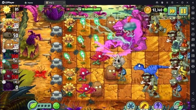 Растение против Зомби 2/PvZ2 Adventure Jurassic Marsh Day 30/Юрское Болото День 30