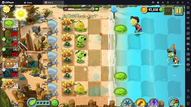 Растение против Зомби 2/PvZ2 Adventure Big Wave Beach Day 1/Большая Пляжная Волна День 1