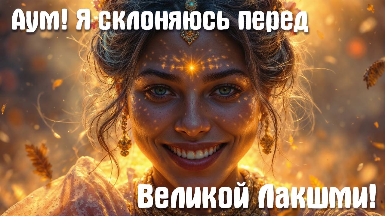 Аум! Я склоняюсь перед Великой Лакшми! Аум! Я, склоняюсь перед  Возлюбленной Вишну!