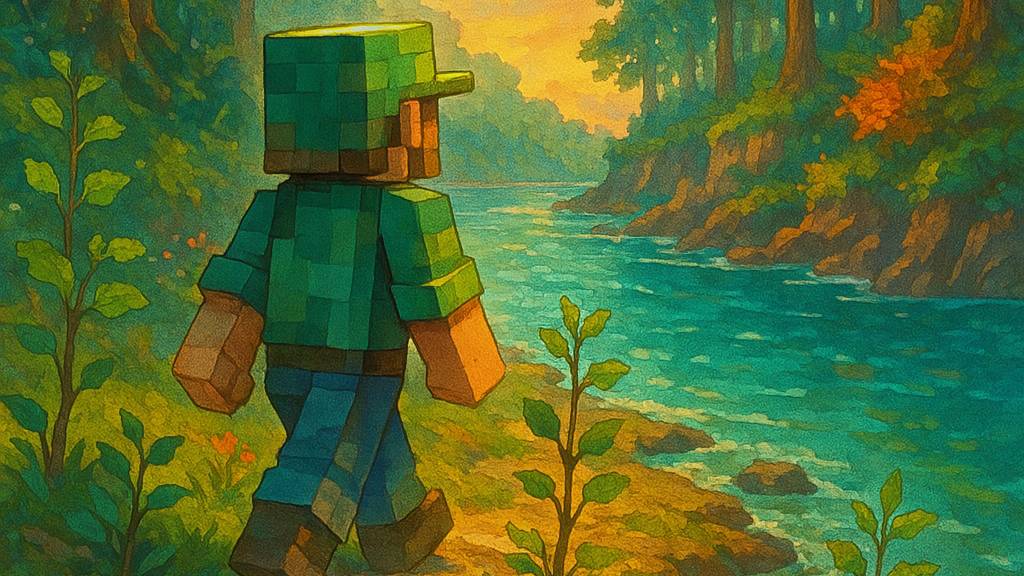 🌲 Прогулка по лесному берегу — собираем саженцы! 🍃