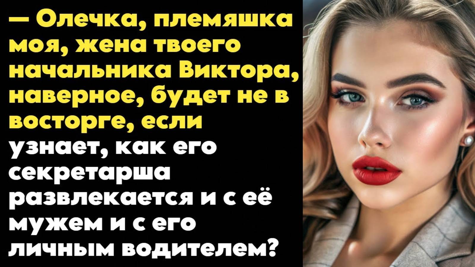 Истории из жизни. Измена мужа. Карьеристка Оля крутит роман с женатым боссом и его водителем