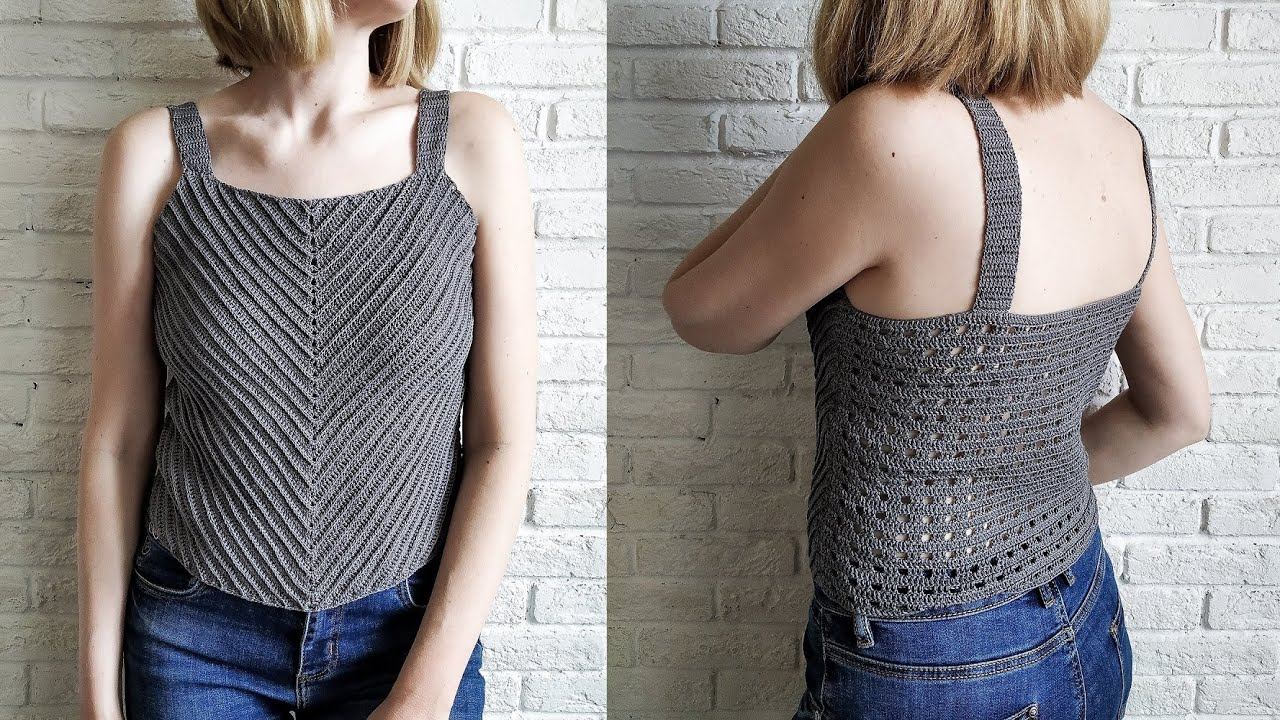 Простой летний топ крючком. Simple Crochet Tank Top Pattern