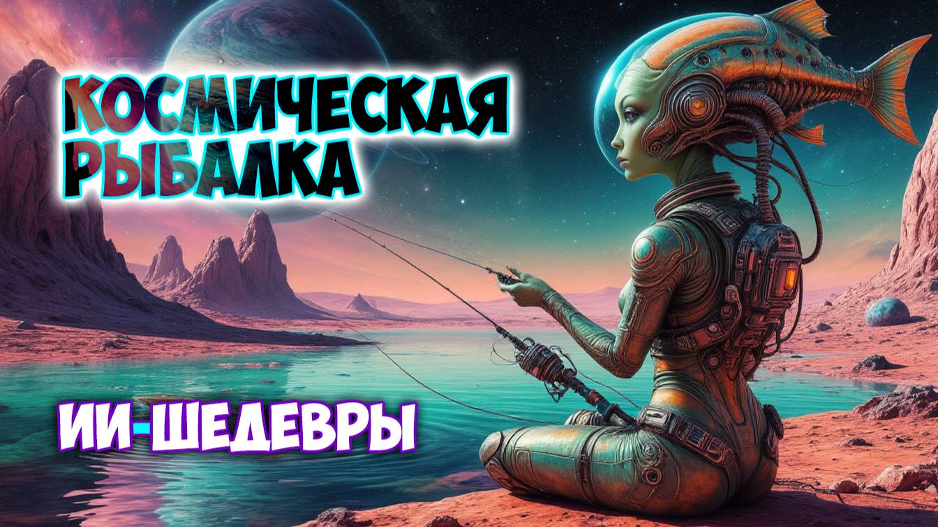 Космическая рыбалка. ИИ-шедевры.