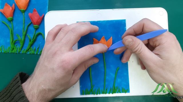 ВЕСЕННИЕ ЦВЕТЫ. ТЮЛЬПАНЫ | КАРТИНА ИЗ ПЛАСТИЛИНА | ОБРАЗЦОВЫЙ КОЛЛЕКТИВ "КЕРАМИК АРТ-СТУДИЯ"